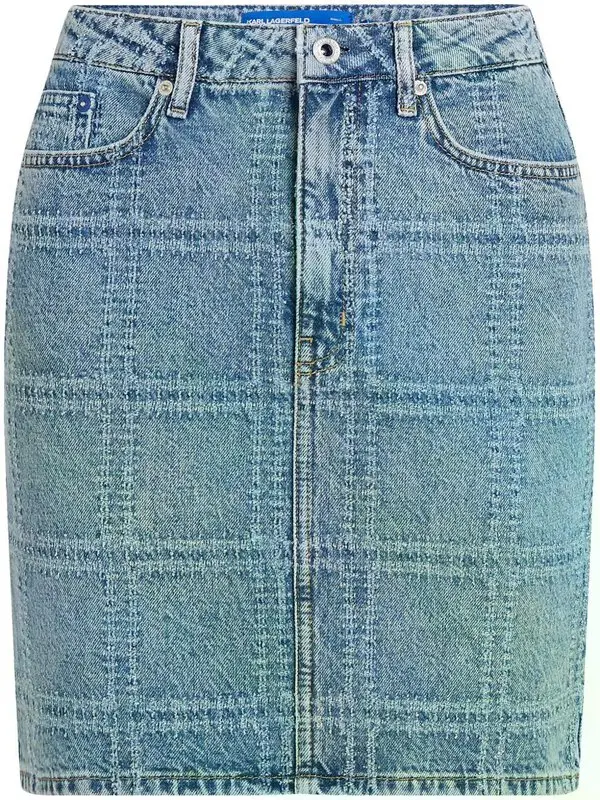 Karl Lagerfeld Patchwork Denim Mini Skirt