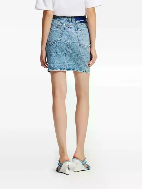 Karl Lagerfeld Patchwork Denim Mini Skirt