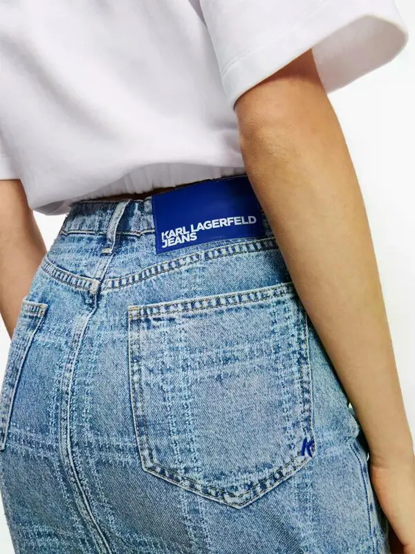 Karl Lagerfeld Patchwork Denim Mini Skirt