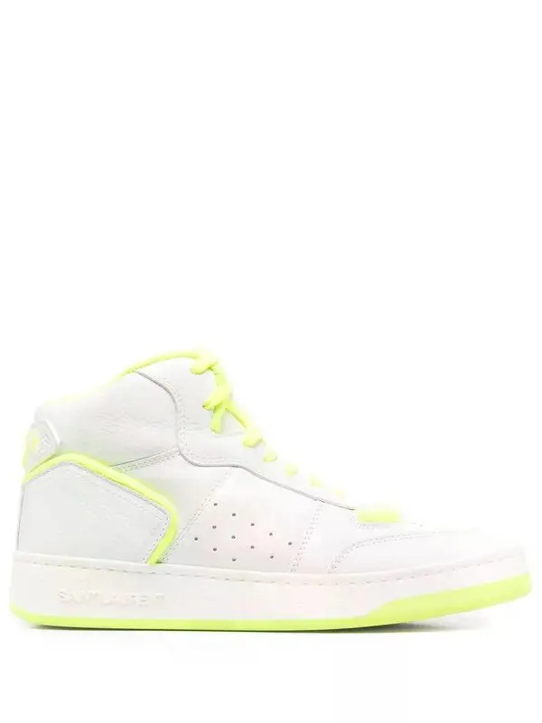 Saint Laurent Two-tone High-top Sneakers - White