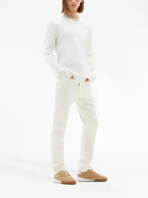 COURREGES Logo-patch Buttoned Sweater - White