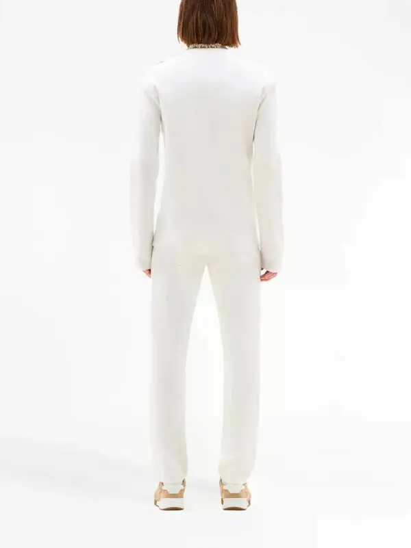 COURREGES Logo-patch Buttoned Sweater - White