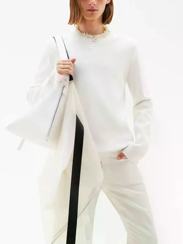 COURREGES Logo-patch Buttoned Sweater - White