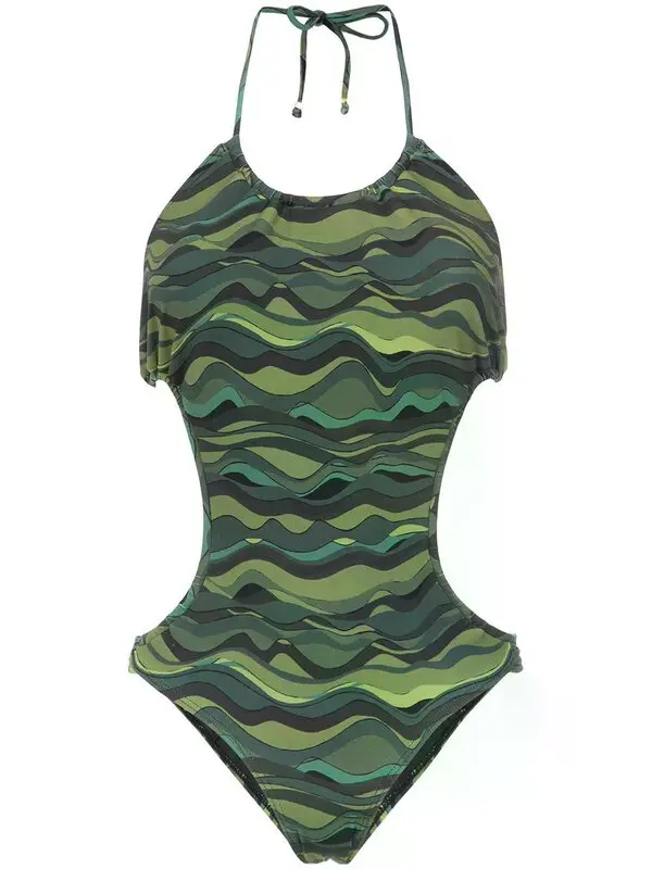 AMIR SLAMA Waves Print Swimsuit - Green