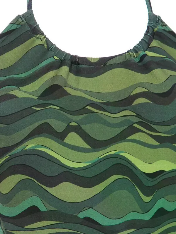 AMIR SLAMA Waves Print Swimsuit