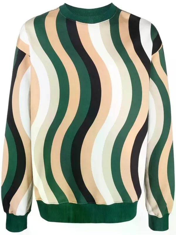 Camper Wave-pattern Cotton Sweatshirt - White