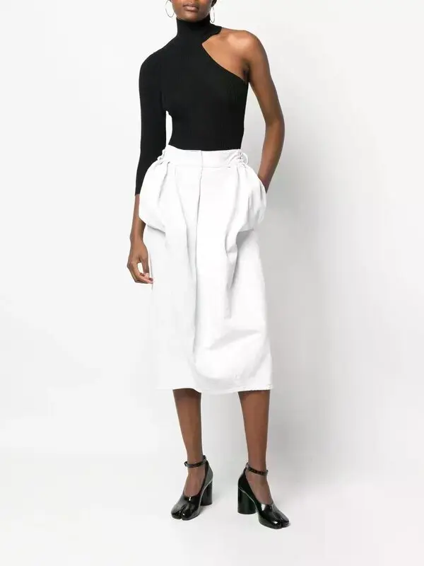 MAISON MARGIELA Gathered Denim Midi Skirt