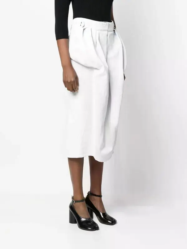 MAISON MARGIELA Gathered Denim Midi Skirt
