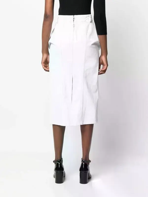 MAISON MARGIELA Gathered Denim Midi Skirt