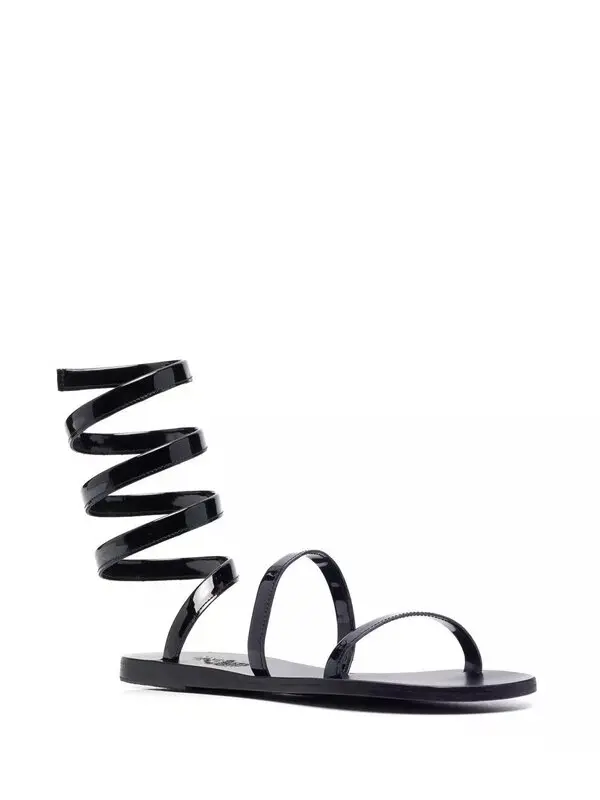ANCIENT GREEK SANDALS Ofis Wraparound-ankle Sandals - Black