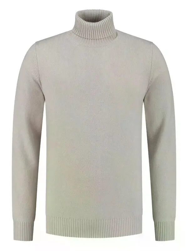 DORIANI CASHMERE Ribbed Turtleneck Sweater - Grey