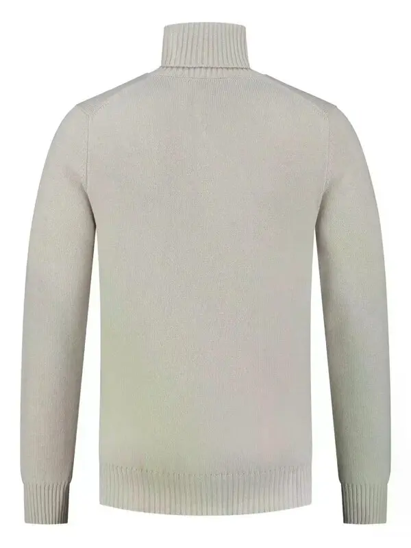 DORIANI CASHMERE Ribbed Turtleneck Sweater - Grey
