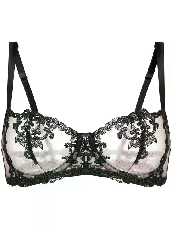 FLEUR OF ENGLAND Onyx Balcony Bra - Black