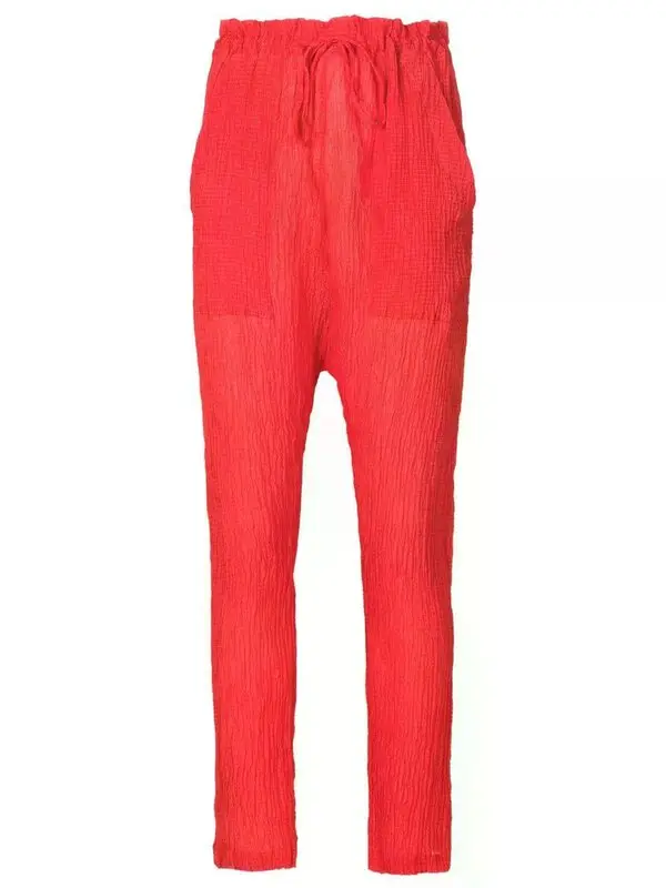 AMIR SLAMA Crinkle-effect Silk Trousers