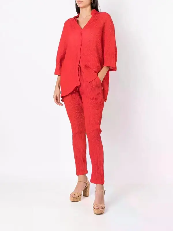 AMIR SLAMA Crinkle-effect Silk Trousers