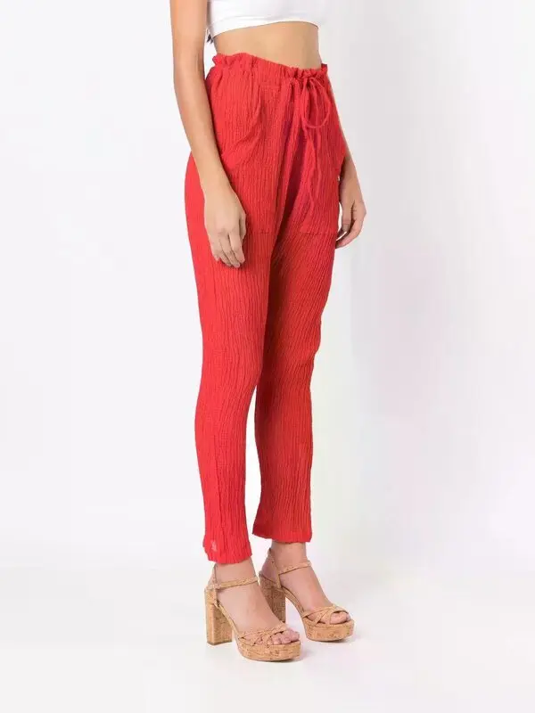 AMIR SLAMA Crinkle-effect Silk Trousers