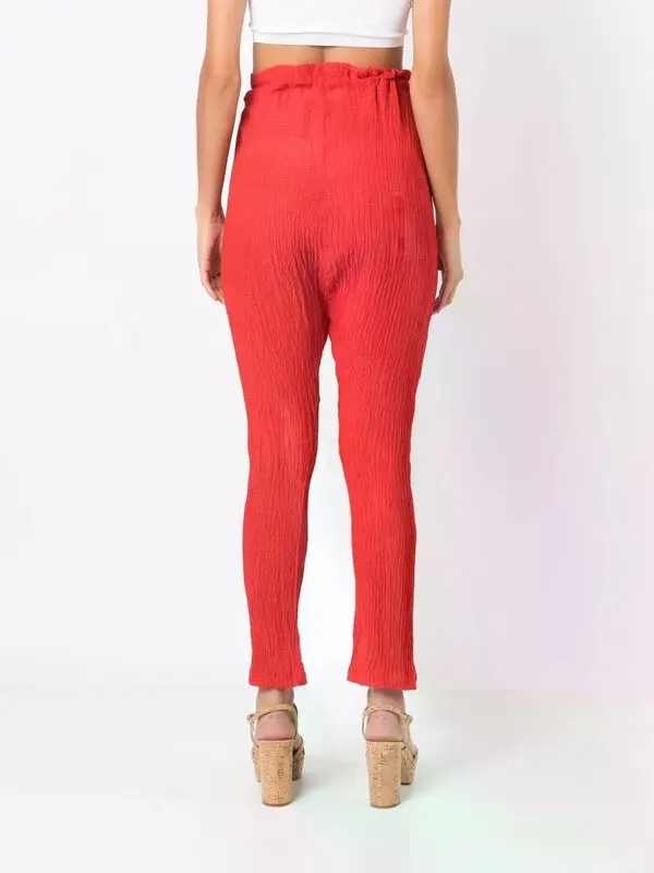 AMIR SLAMA Crinkle-effect Silk Trousers