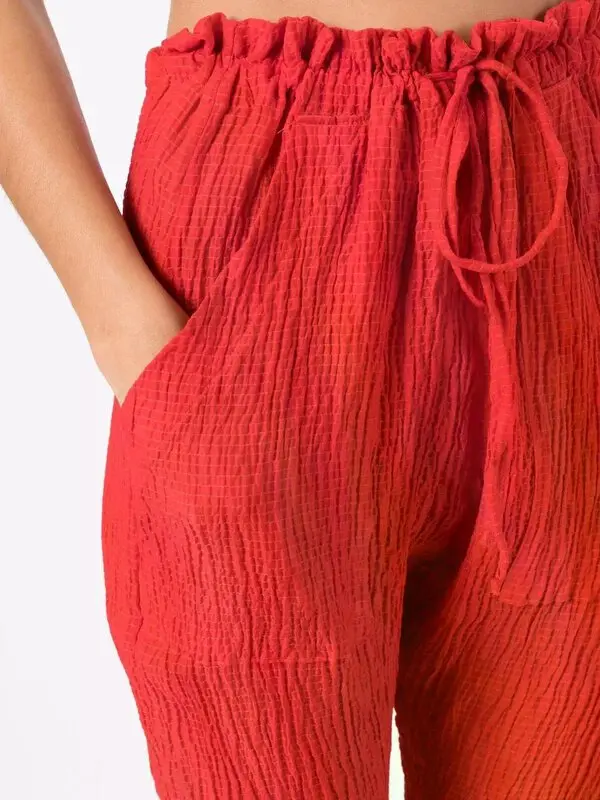 AMIR SLAMA Crinkle-effect Silk Trousers