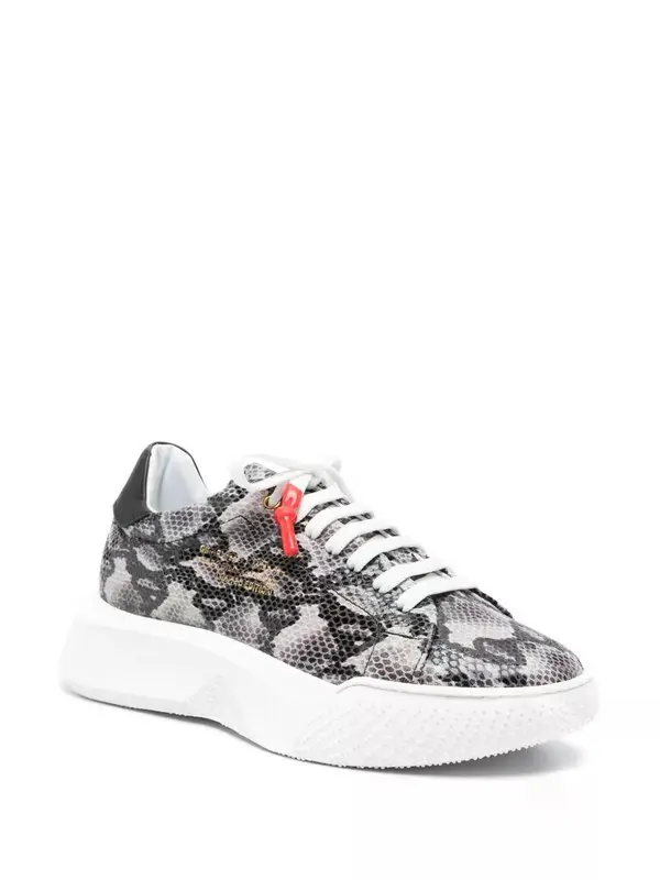 GIULIANO GALIANO Nemesis Python-print Leather Sneakers - Black