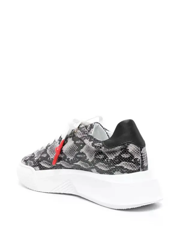GIULIANO GALIANO Nemesis Python-print Leather Sneakers - Black