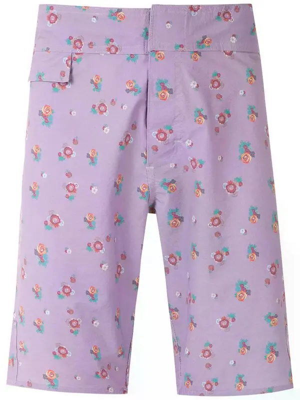 AMIR SLAMA Floral Print Swim Short - Purple