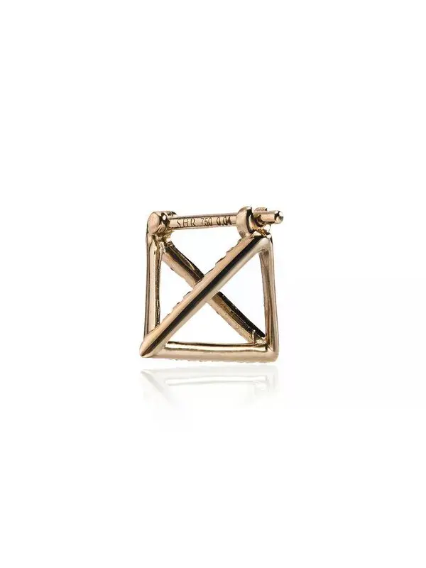 Shihara 18kt Yellow Gold Diamond Triangle Earring