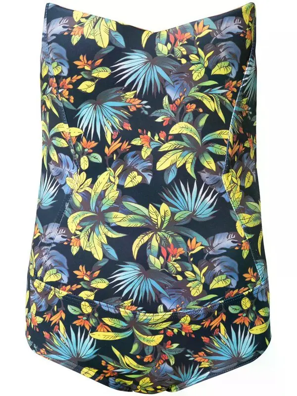 AMIR SLAMA Printed One-piece Swimsuit - Black
