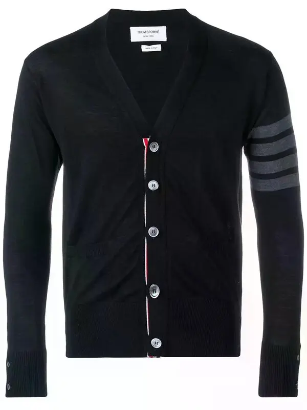 Thom Browne Fine Merino Wool V-neck Cardigan