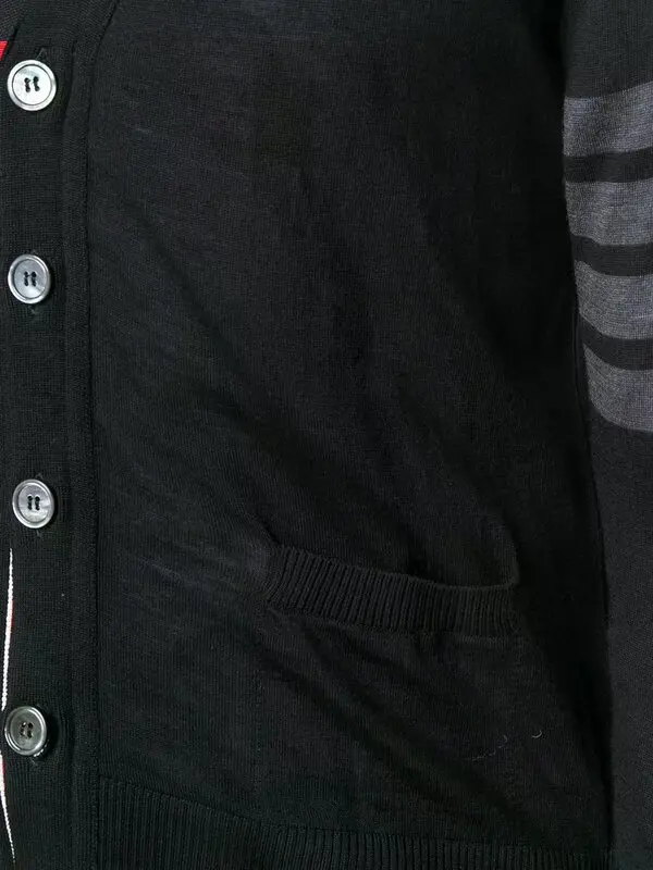 Thom Browne Fine Merino Wool V-neck Cardigan