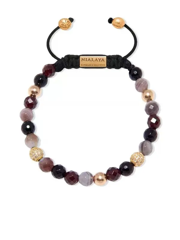 NIALAYA JEWELRY Crystal-embellished Beaded Bracelet - Black