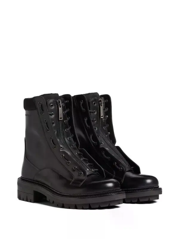 Dsquared2 Combat Boots With Lace-up And Zip Closure
