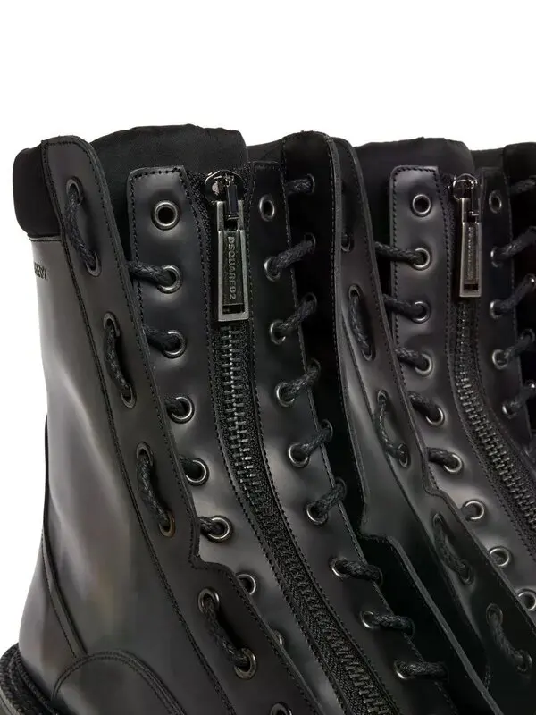 Dsquared2 Combat Boots With Lace-up And Zip Closure