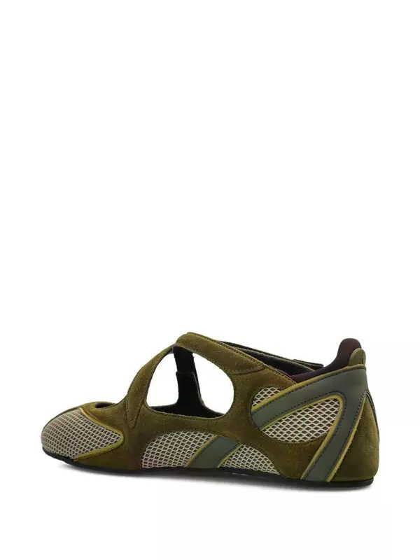 Attico Suede Ballet Flats - Green