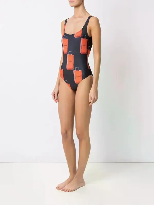 AMIR SLAMA Printed One Piece Swimsuit