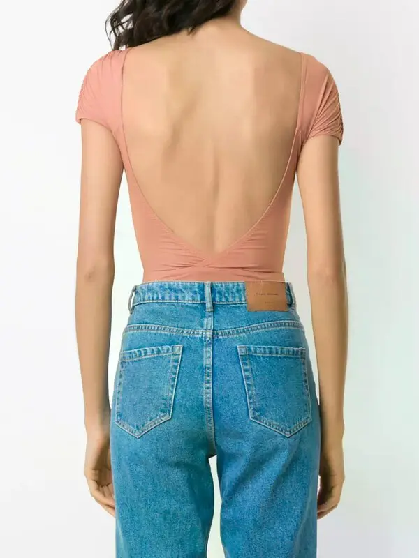 AMIR SLAMA Ruched Crossover Body Top
