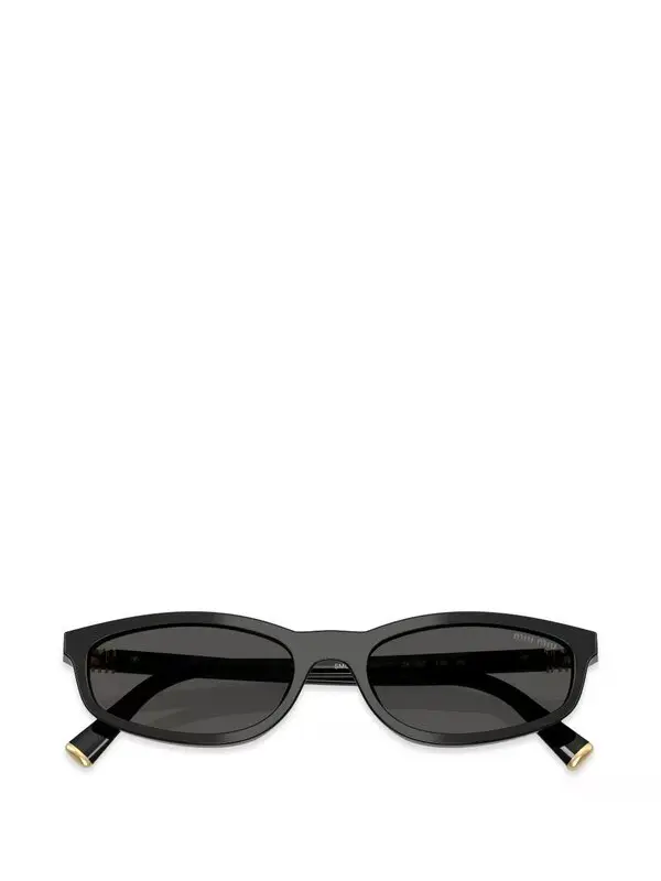 Miu Miu Oval Frame Sunglasses - Black