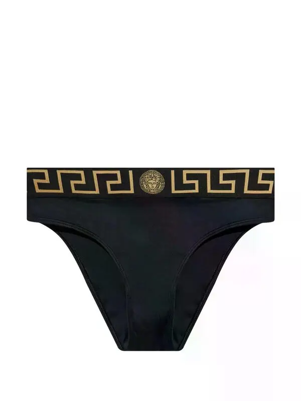 Versace Logo-waistband Bikini Bottoms - Black