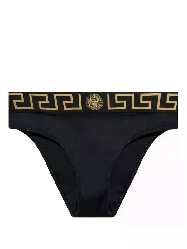 Versace Logo-waistband Bikini Bottoms - Black