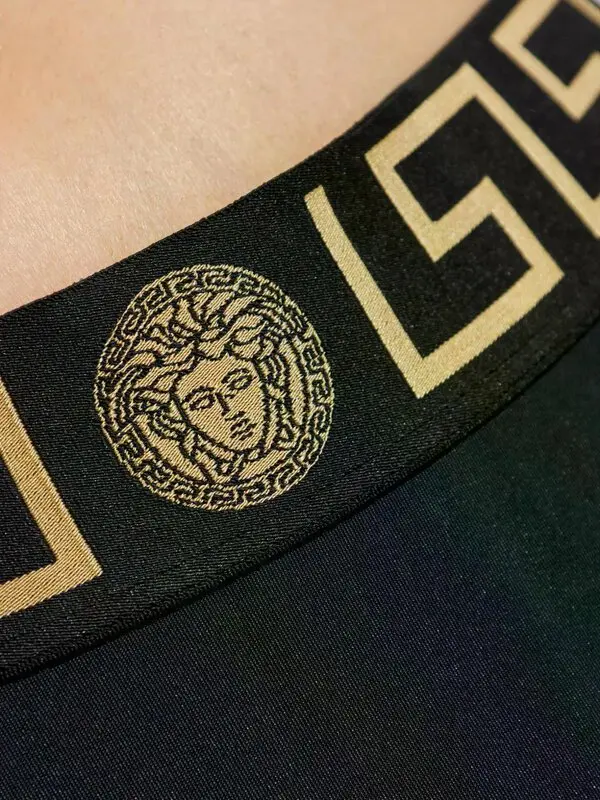 Versace Logo-waistband Bikini Bottoms - Black