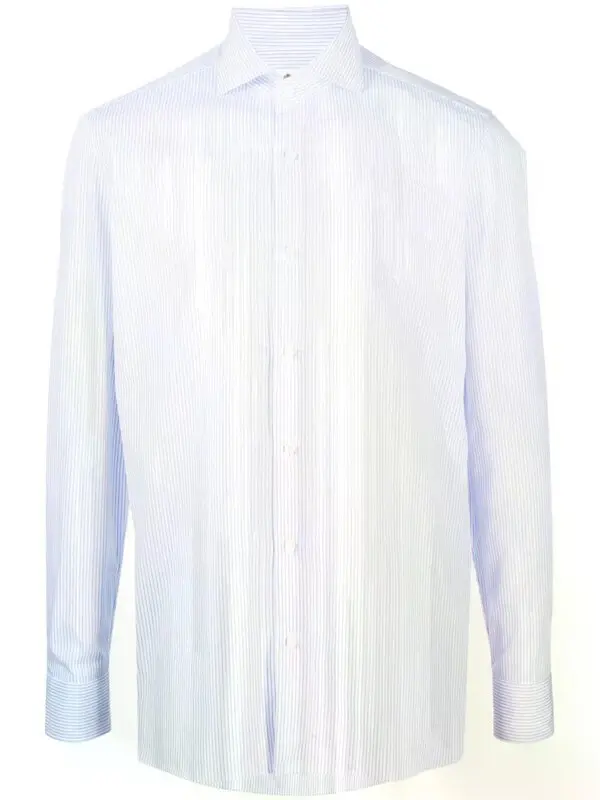 LUIGI BORRELLI Striped Long-sleeve Cotton Shirt