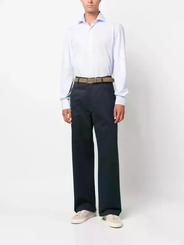 LUIGI BORRELLI Striped Long-sleeve Cotton Shirt