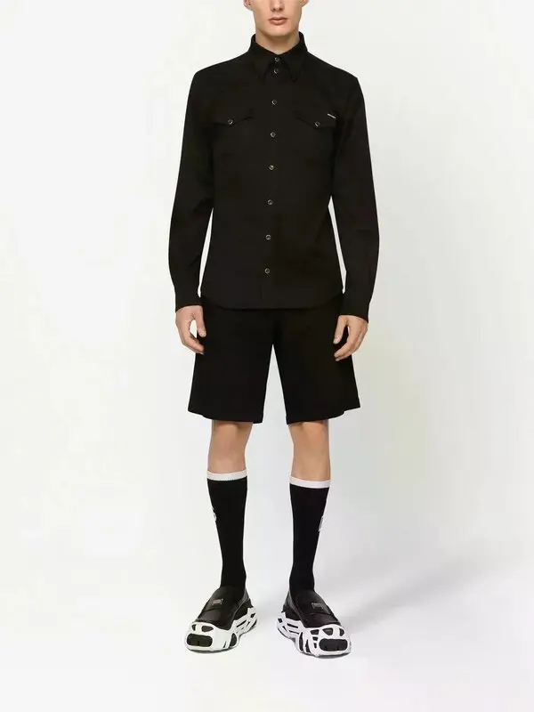 Dolce & Gabbana Logo-appliqué Denim Shorts