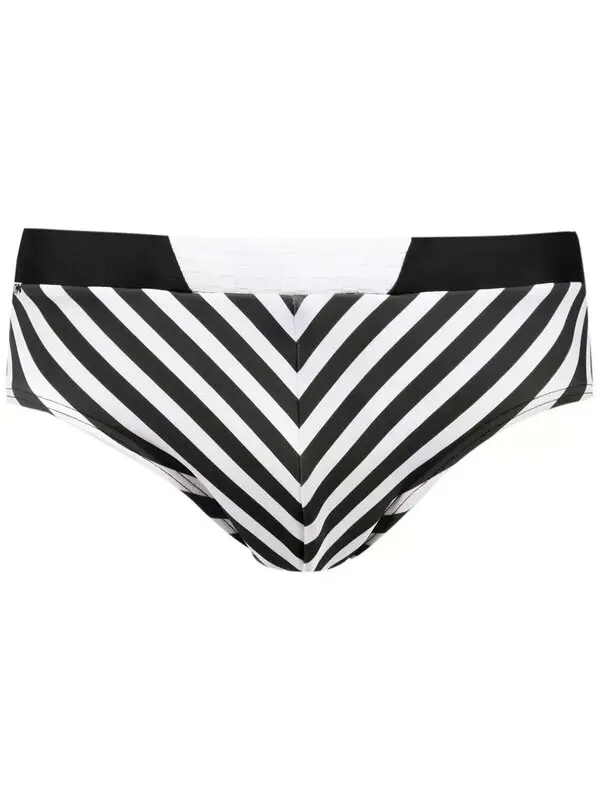AMIR SLAMA Striped Swim Briefs - Black