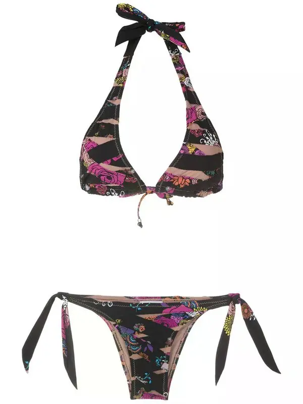 AMIR SLAMA Printed Triangle Bikini Set - Blue