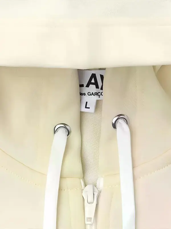 Play Comme Des Garcon Drawstring Hoodie With Heart Appliqu