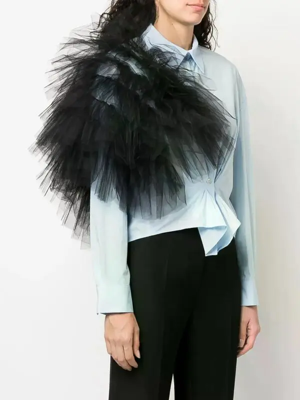 ACT Nº1 Tulle-embellished Detail Shirt