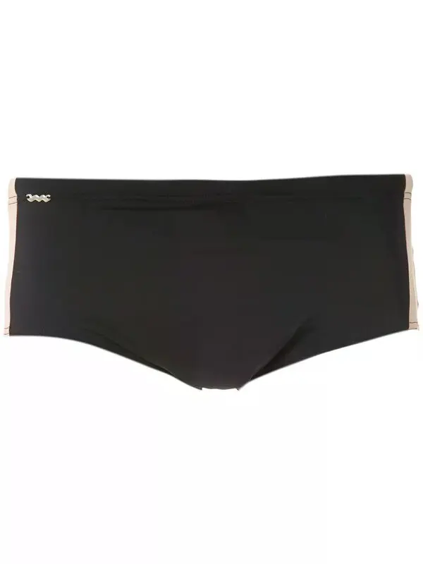AMIR SLAMA Side Stripe Swim Trunks - Black