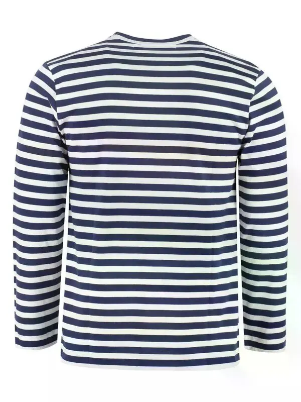 Play Comme Des Garcon Striped Long-sleeved T-shirt - Blue