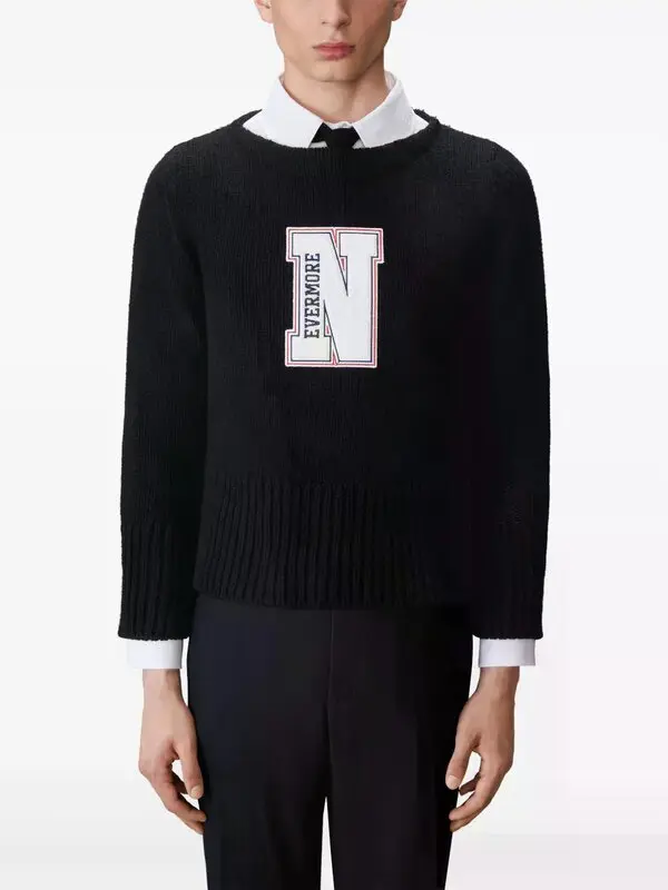 Thom Browne Slogan-print Virgin Wool Sweater
