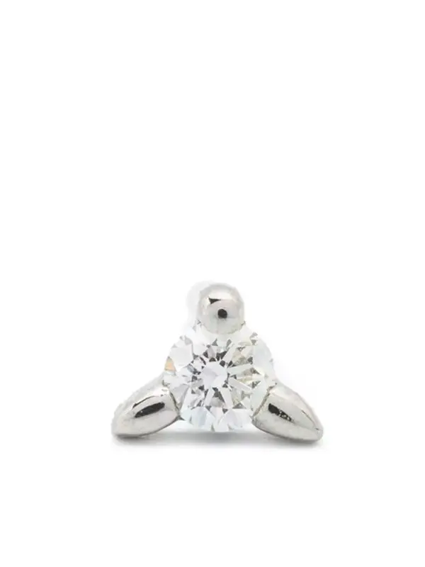 MARIA BLACK 14kt White Gold Fuzzy Glitz Piercing Stud - Silver